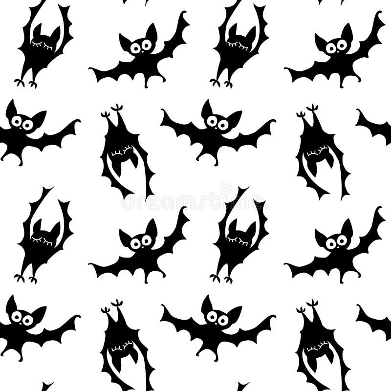 Flying Bats Seamless Pattern. Cute Spooky Vector Illustration ...