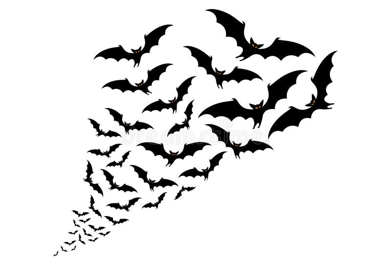 A Flock Of Bats Flying Out Of The Abyss Stock Vector - Illustration of ...