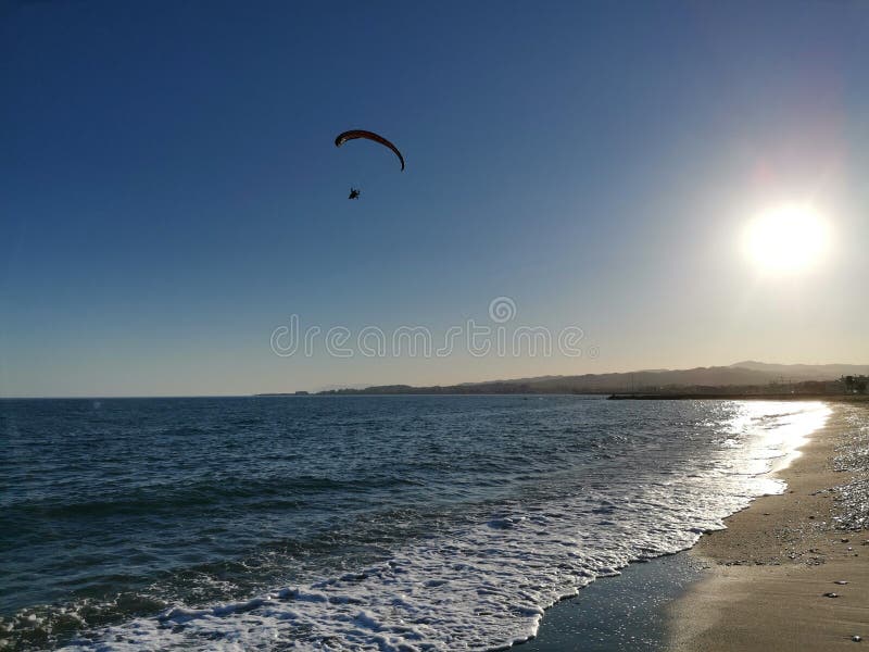 Flying on the beach stock image. Image of flying, dusk - 151243275