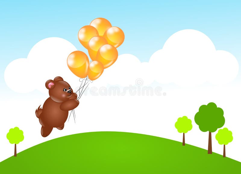 Flying bear stock illustration. Illustration of animated - 3012031