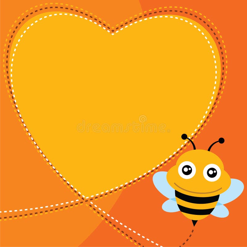 Flying Bee and Heart Shape. Stock Vector - Illustration of empty ...