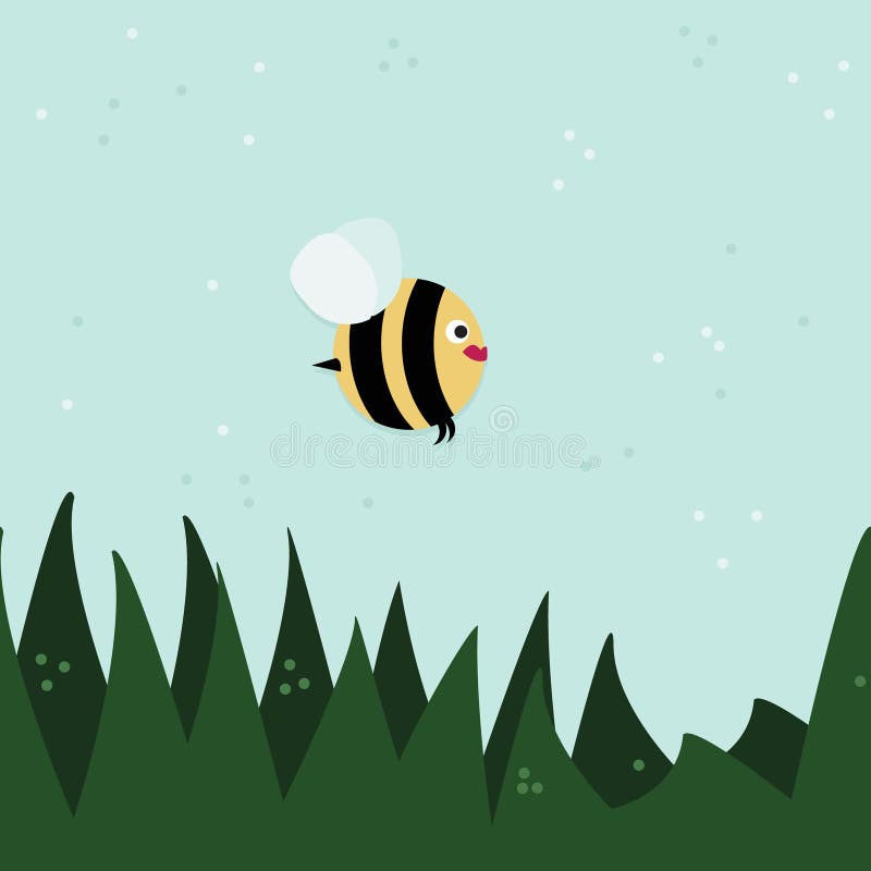 Flying bee stock vector. Illustration of funny, smiling - 100330493