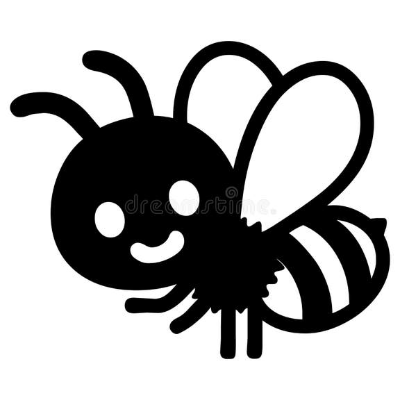 Flying bee symbol icon stock illustration. Illustration of small ...