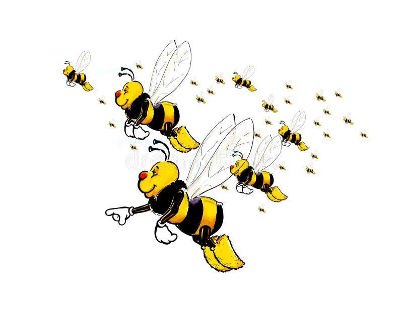 Animated Bees Flying