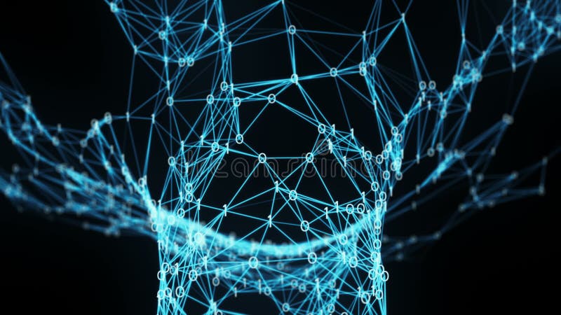 Flying through Digital Binary Polygon Plexus Data Networks Stock Video - Video of hitech, lines ...