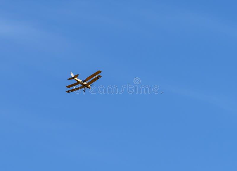 Flying biplane stock photo. Image of aircraft, high - 263010234