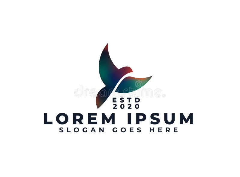 Flying Bird with Beautiful Gradient Color Logo Stock Vector ...