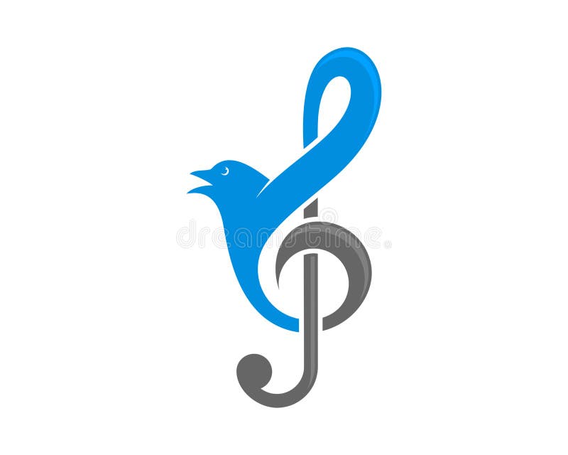 Flying Bird with G Clef Music Note Shape Stock Illustration ...