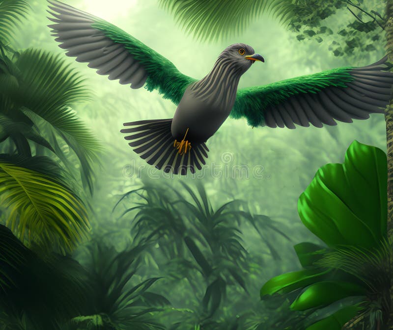 Flying Bird, Generative AI Illustration Stock Illustration ...