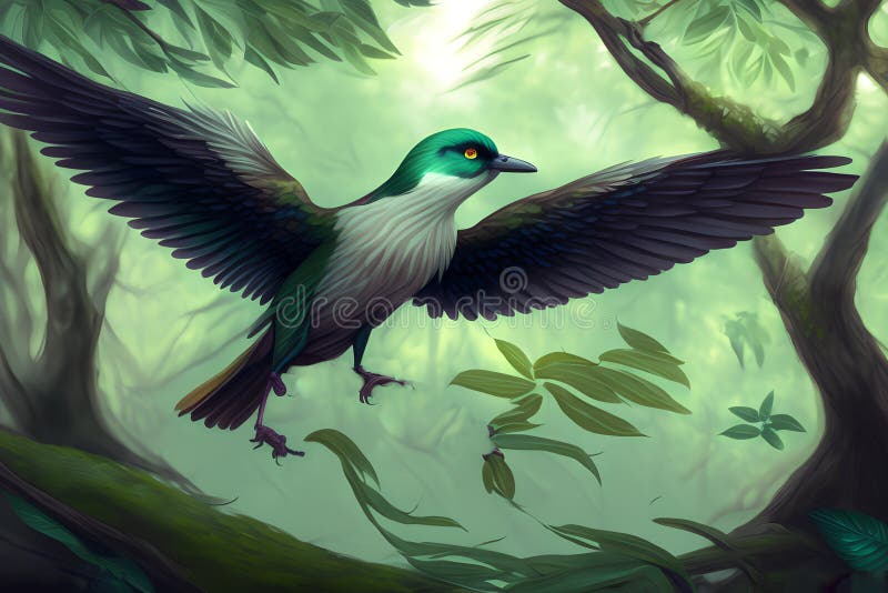 Flying Bird, Generative AI Illustration Stock Illustration ...