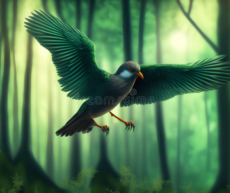 Flying Bird, Generative AI Illustration Stock Photo - Image of oilpaint ...