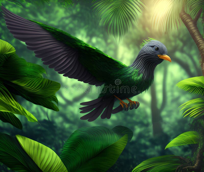 Flying Bird, Generative AI Illustration Stock Illustration ...