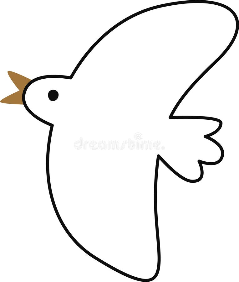 Flying Bird Outline stock illustration. Illustration of pigeon - 301059469
