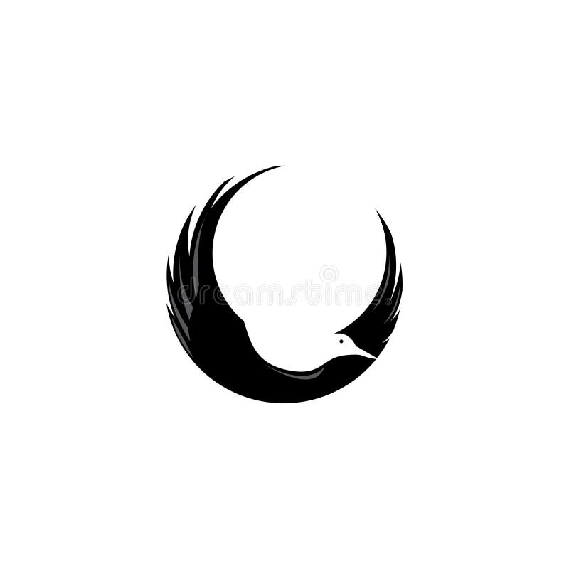 Flying Bird Logo Abstract Circle Illustration Vector Design Stock ...