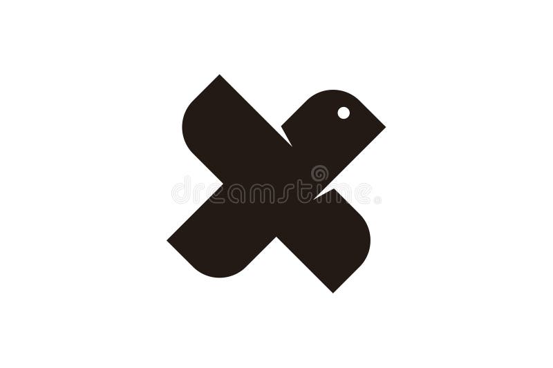 Flying bird x logo stock illustration. Illustration of abstract - 317566858