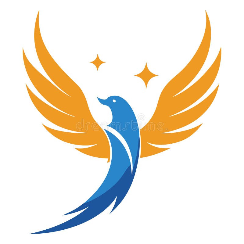 Flying Bird Logo Vector Art Illustration Stock Illustration ...