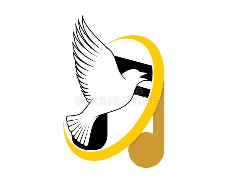 Flying Bird in the Music Note Logo Stock Vector - Illustration of icon ...