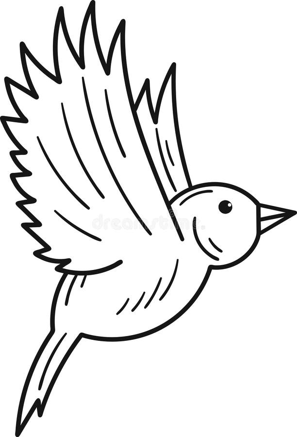 Flying Bird Outline stock vector. Illustration of pigeon - 301059469