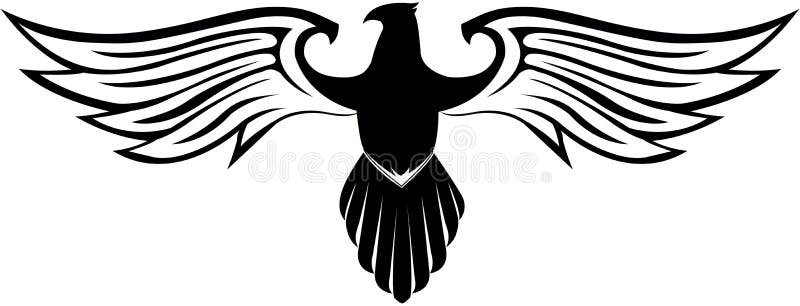 Flying Bird Symbol Black and White Vector Stock Vector - Illustration ...