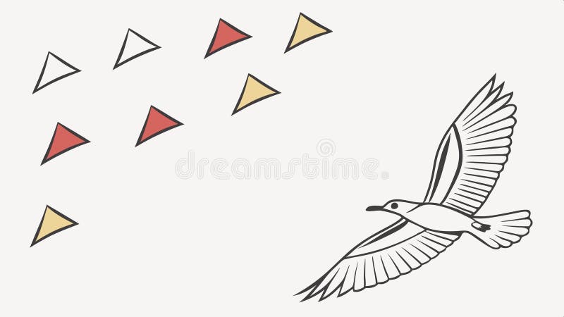 Flying Bird and Triangles, Freedom Concept, Abstract Avian Art ...