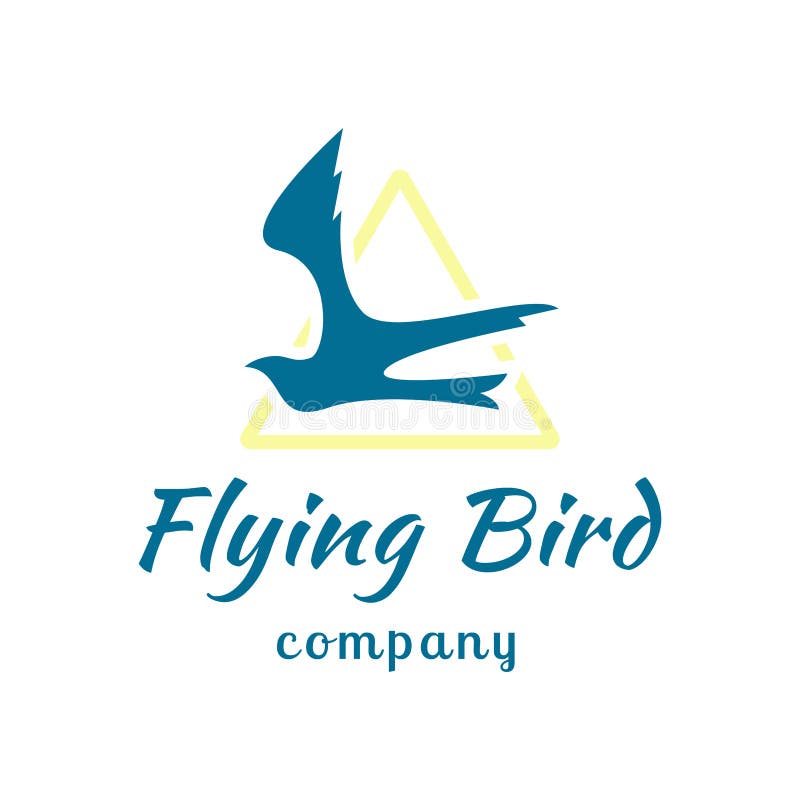 Flying Bird Vector Logo Design with Triangular Stock Vector ...