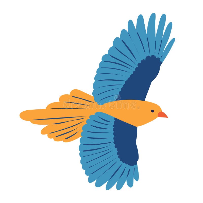 Flying Bird on White Background Vector Vector Stock Vector ...