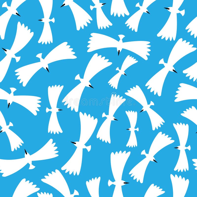 Flying Birds Seamless Pattern Stock Vector - Illustration of background ...