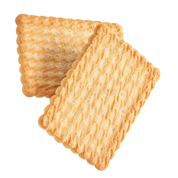 Flying Biscuit Cookies Isolated on White Background. Rectangular ...