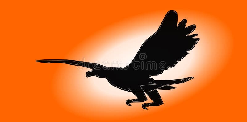 Flying Eagle with Orange Background Stock Illustration - Illustration ...