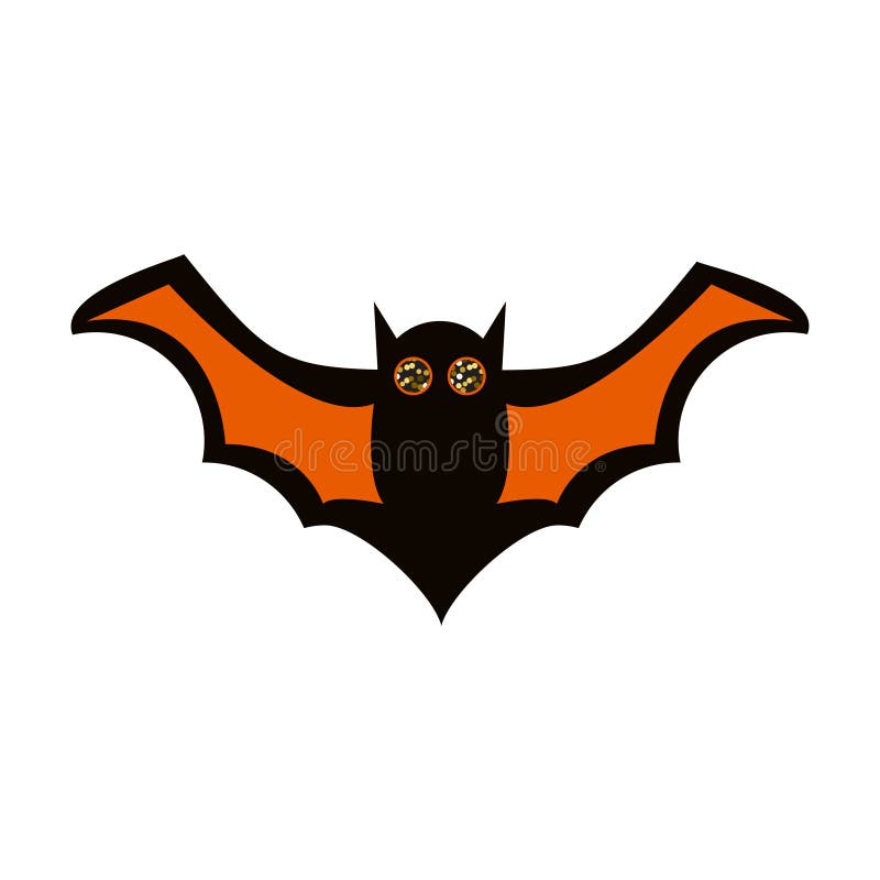 Flying Black and Orange Bat Vector Icon. Stock Vector - Illustration of ...