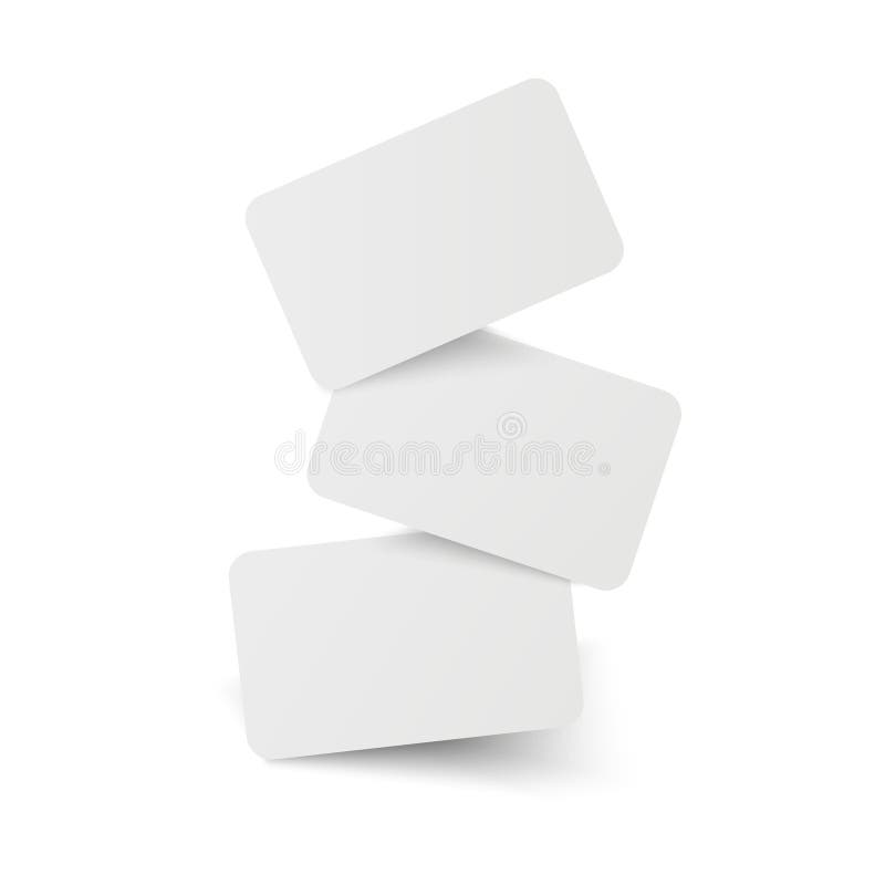 Flying Blank Gift Card Mock Up. Vector Realistic White Paper or Plastic Card Template Stock ...