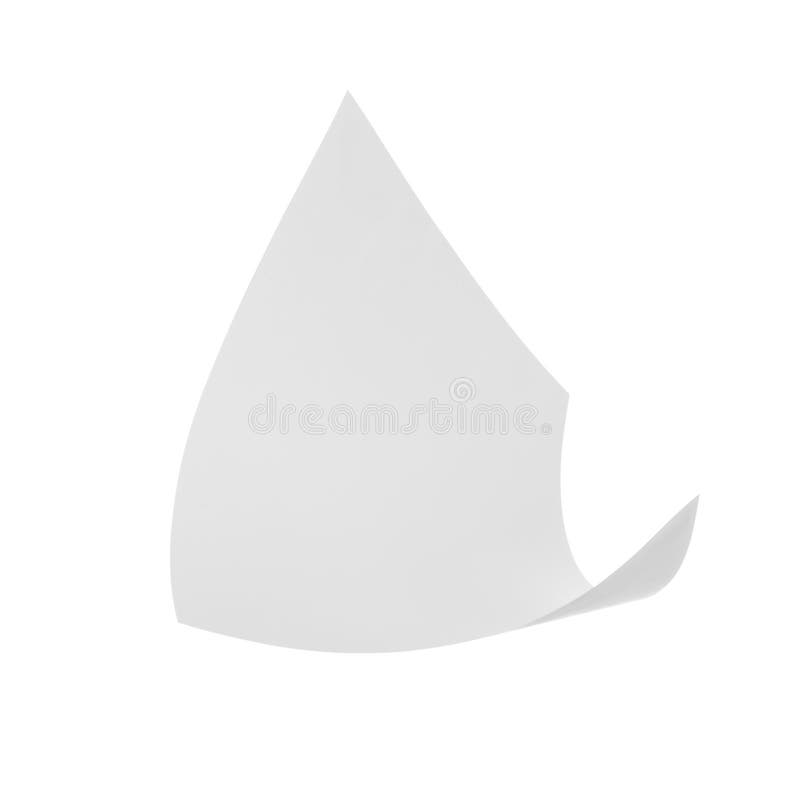 Flying Blank Paper Sheet Isolated on White Stock Photo - Image of ...