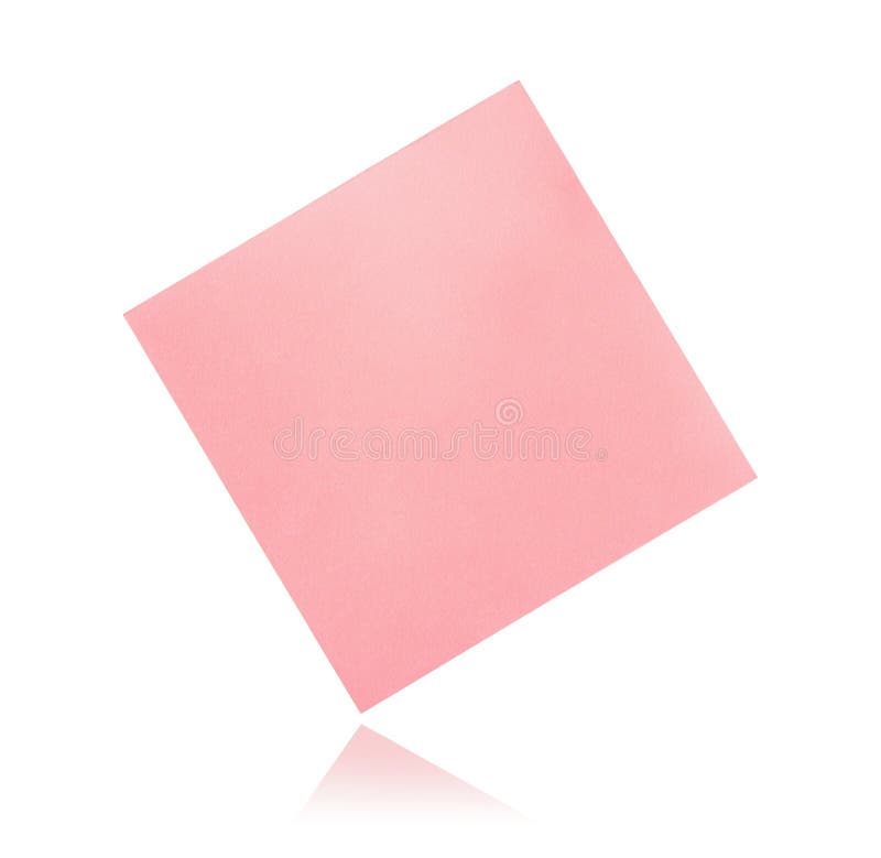 Flying Blank Pink Sticky Paper Note Stock Photo - Image of isolated ...