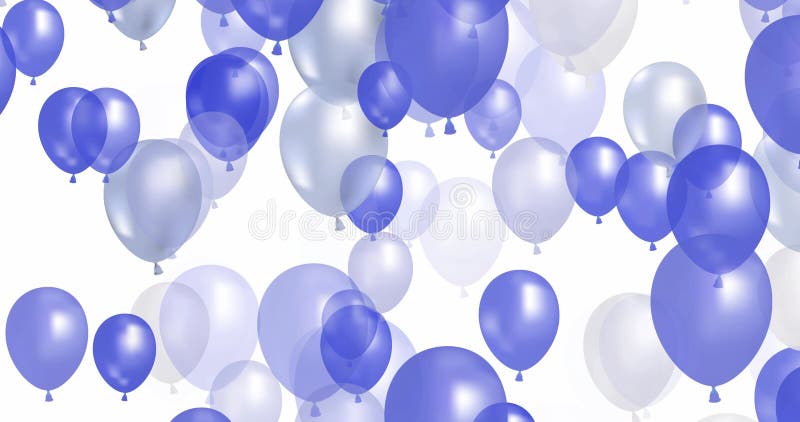 Flying Blue Balloons. Loop Animation Video Stock Footage - Video of ...