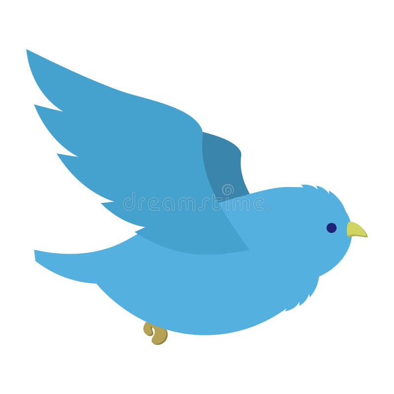 Flying Blue Bird Illustration Stock Vector - Illustration of design ...