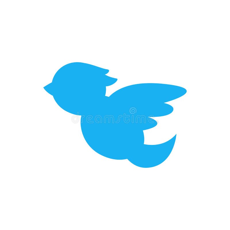The Flying Blue Bird. Isolated Vector Illustration Stock Vector ...
