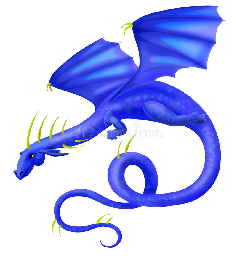 Flying Blue Dragon stock illustration. Illustration of dragon - 22074493