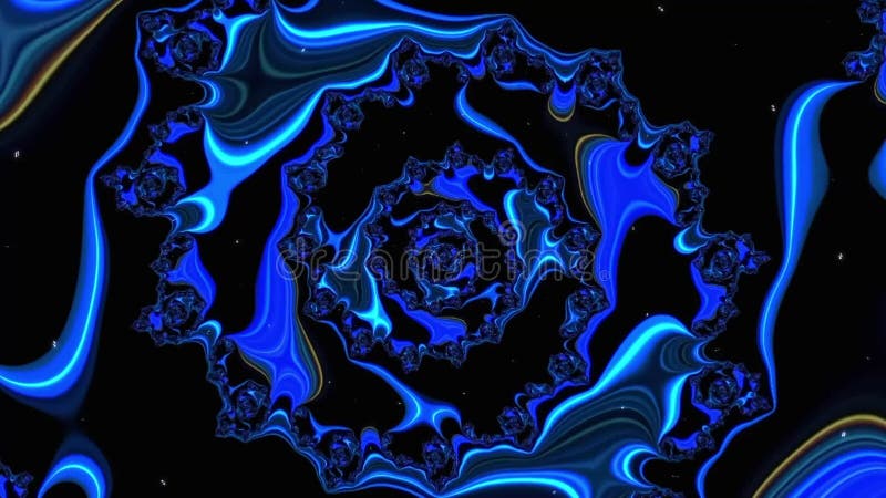 Flying through Blue Fractal Tunnel. Simple Background Animation Stock ...