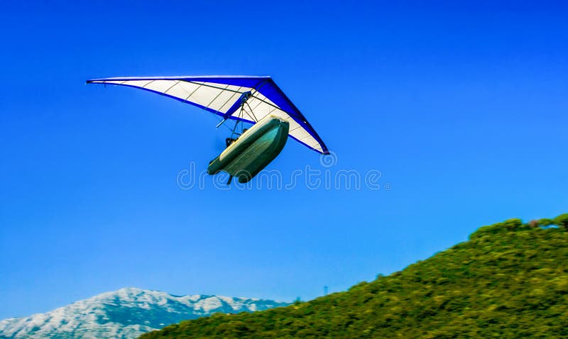 Flying Boat with Rogalo Wing Stock Image - Image of sport, extreme ...