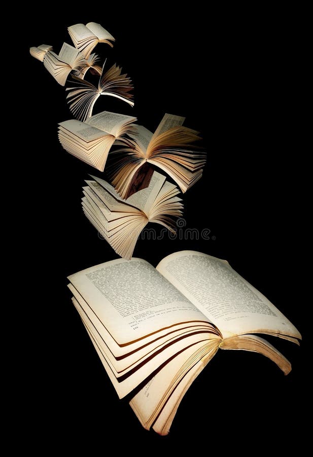 Flying books stock image. Image of book, rising, opened - 1356199