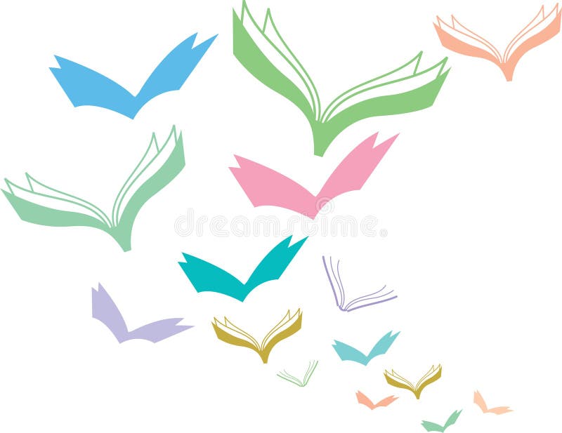 Flying books stock vector. Illustration of design, educational - 14123792