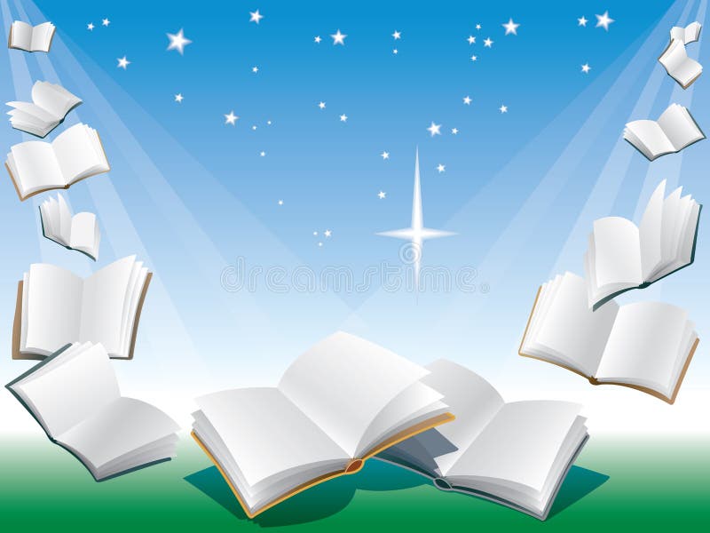 Flying books stock vector. Illustration of diary, open - 2449454
