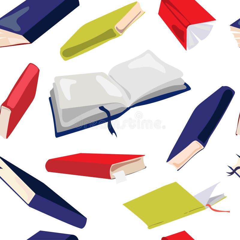 Cartoon Books Seamless Background Stock Illustrations – 2,586 Cartoon ...