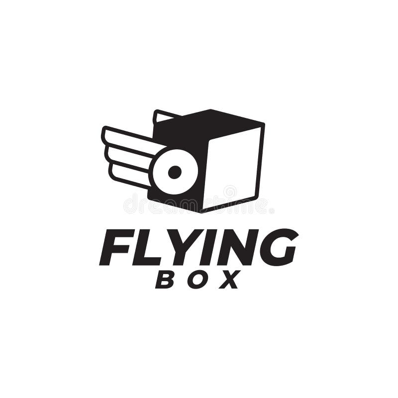 Flying Box with Wings As Expedition Courier Company Logo Design Stock ...