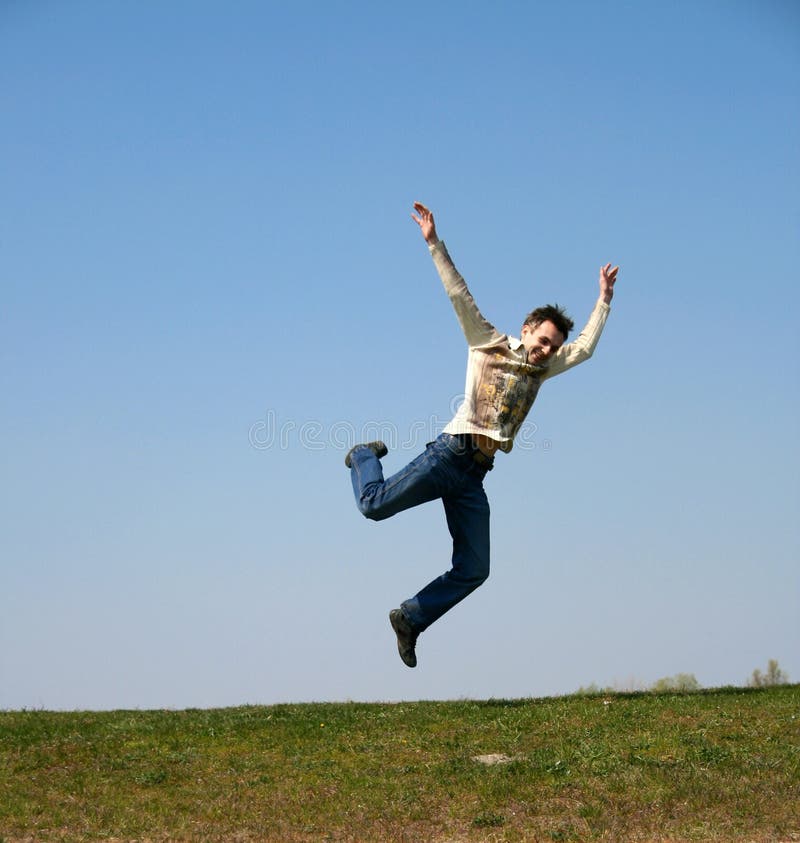 The flying boy stock image. Image of nature, exercising - 9636427