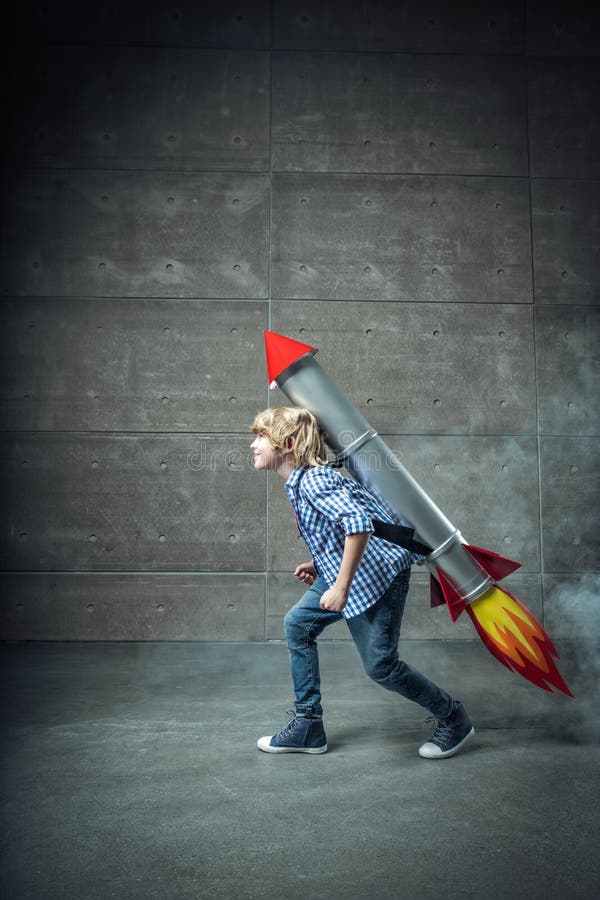 Flying boy stock image. Image of adventure, idea, smoke - 73599013