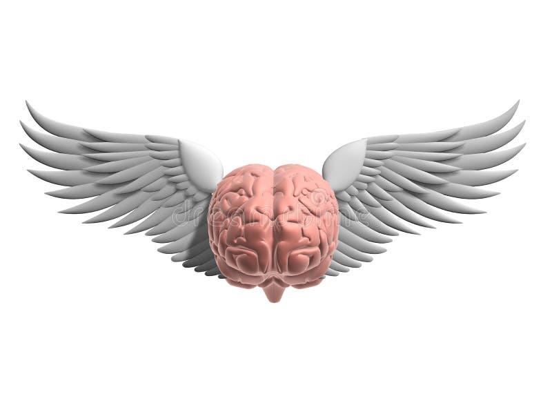 Flying brain stock illustration. Illustration of clipart - 1777294