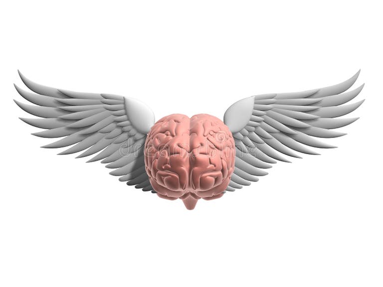 Flying brain stock illustration. Illustration of clipart - 1777294