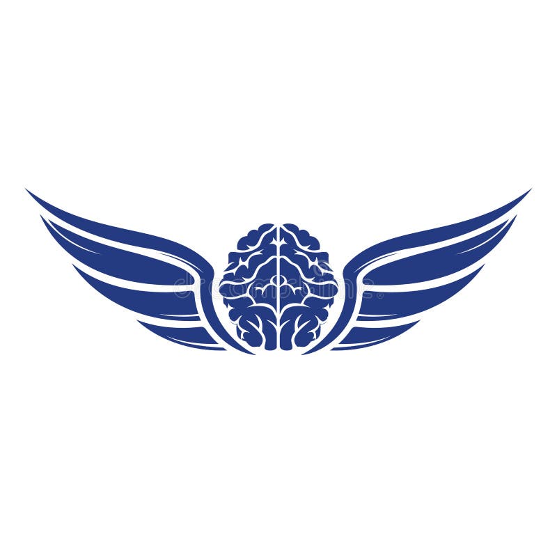 Flying Brain with Wings Vector Logo Design Template. Free Mind Logo ...