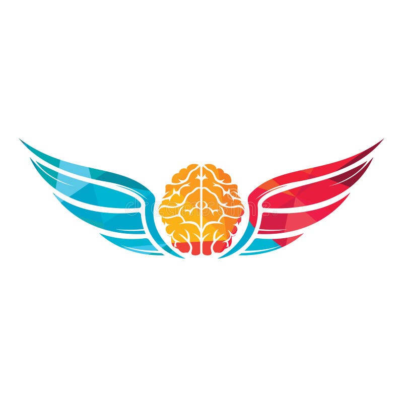 Flying Brain with Wings Vector Logo Design Template. Free Mind Logo ...